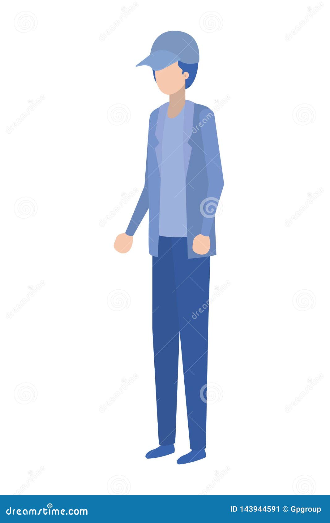 Young Man Standing Avatar Character Stock Vector - Illustration of ...