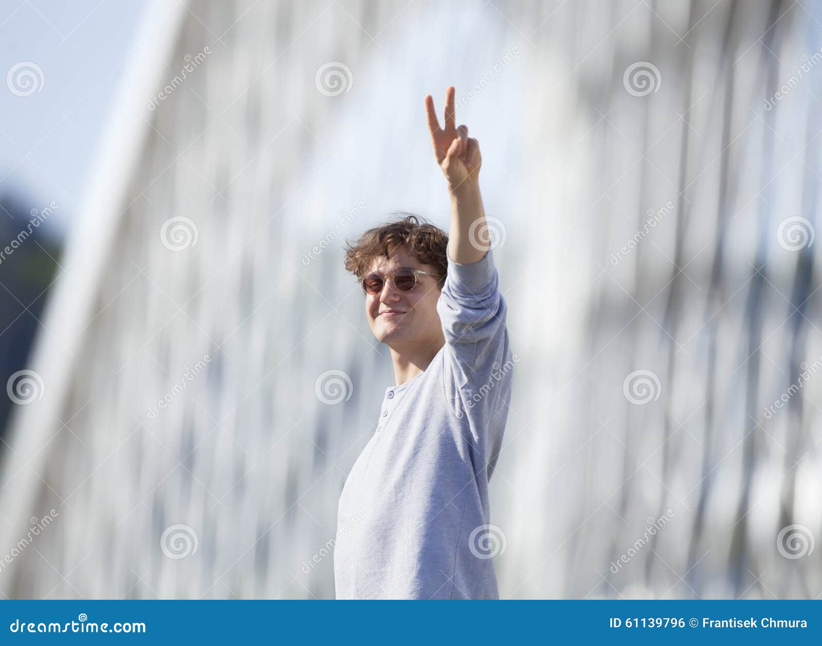 Young Man Standing on the Bridge Stock Photo - Image of handsome ...