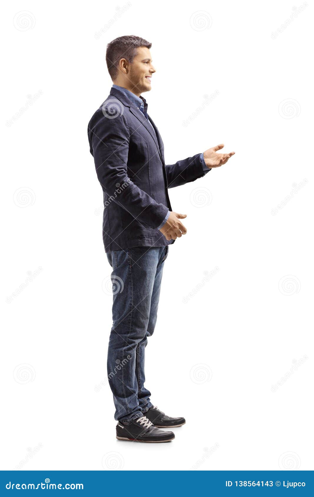 Young Man Standing and Gesticulating a Conversation Stock Image - Image ...