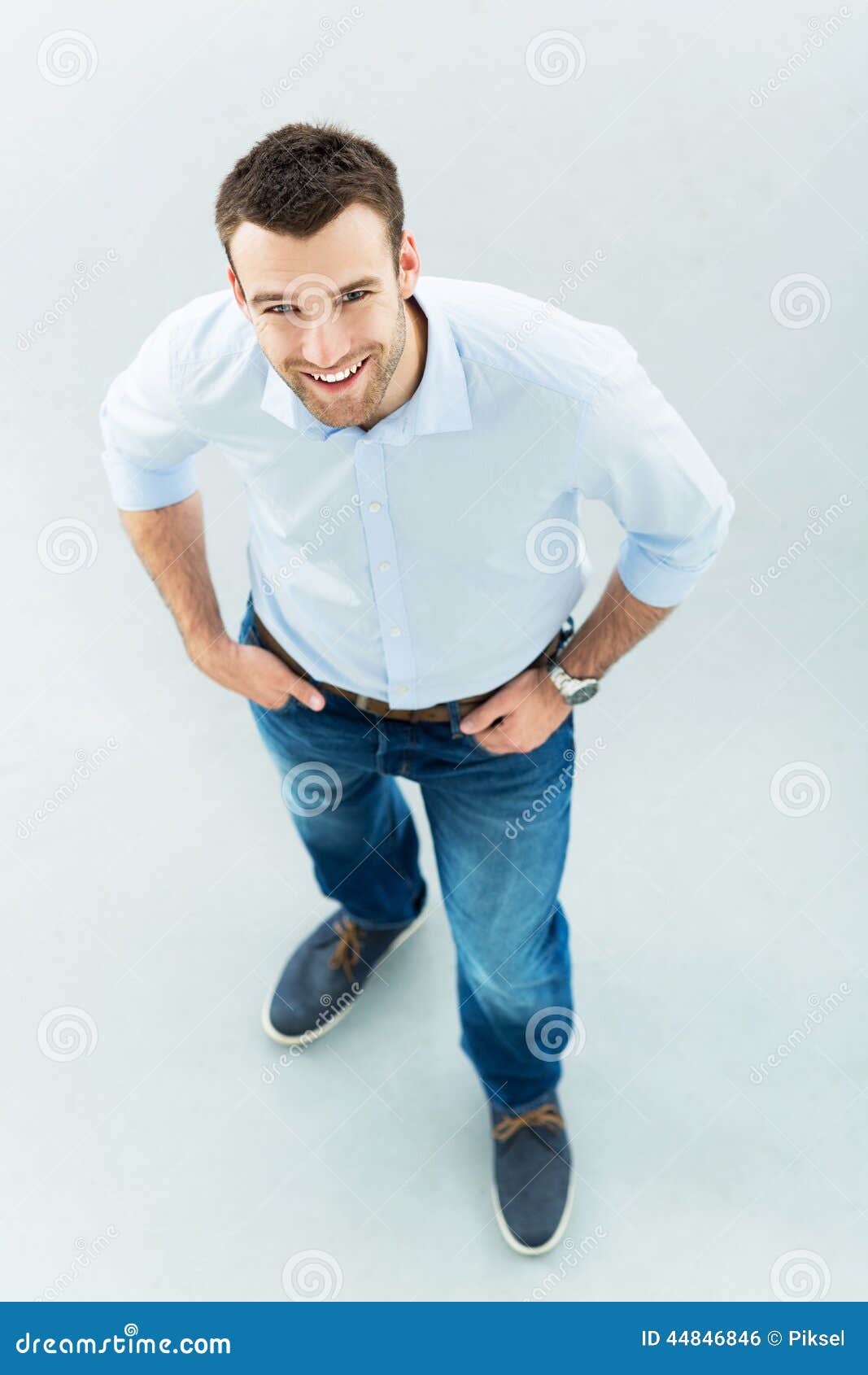 Young man standing stock photo. Image of overhead, person - 44846846
