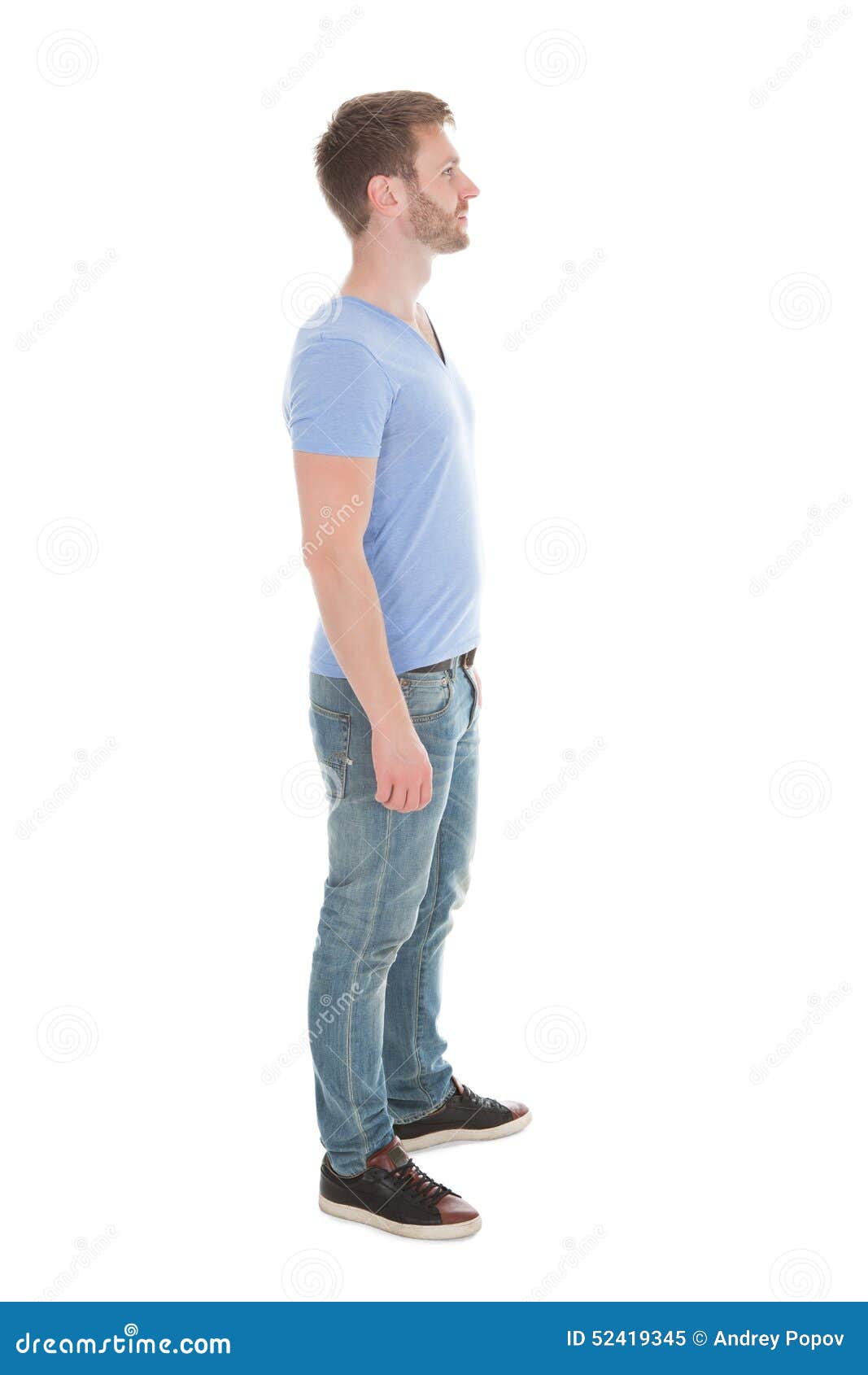 Young Man Standing Isolated on White Background Stock Image - Image of ...