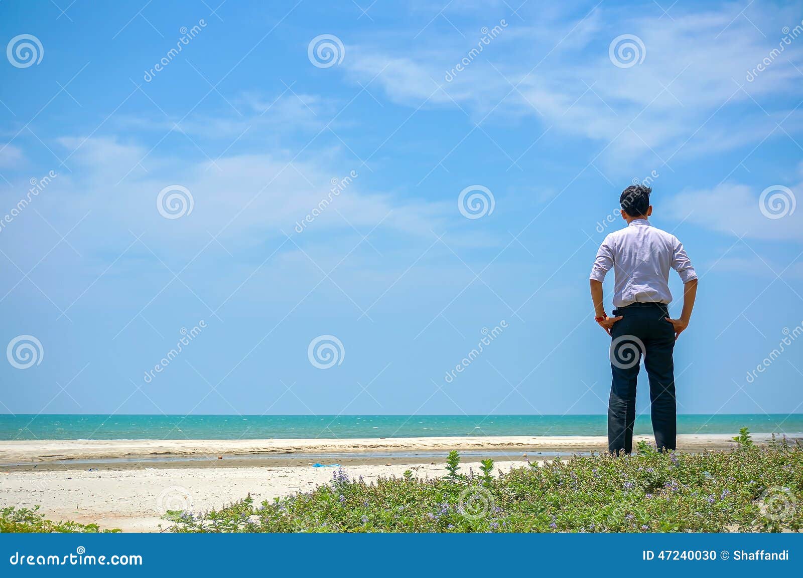 Young Man Standing Near the Beach Stock Photo - Image of recreation ...