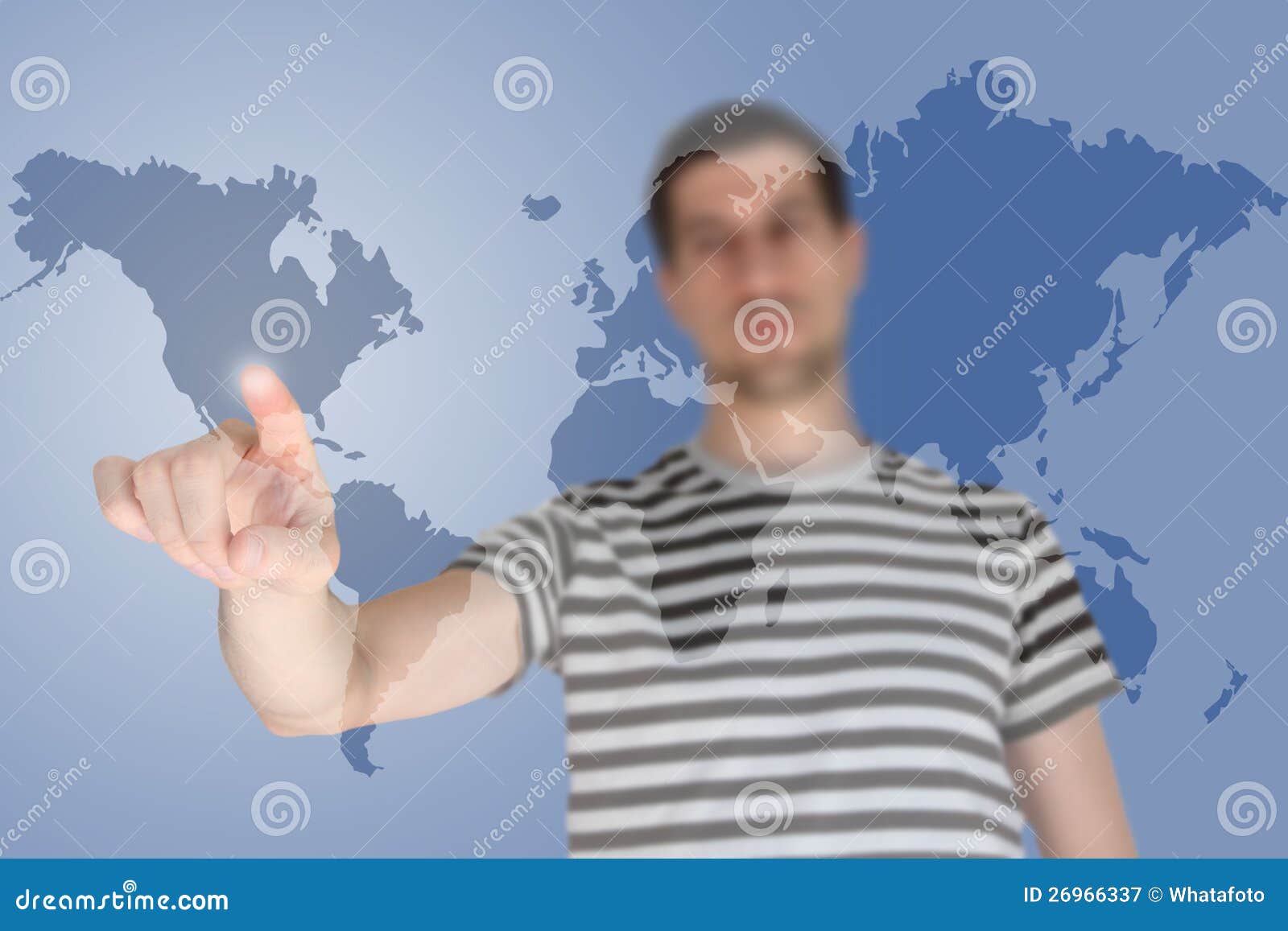 Young Man Standing and Pointing on the Map Stock Image - Image of ...