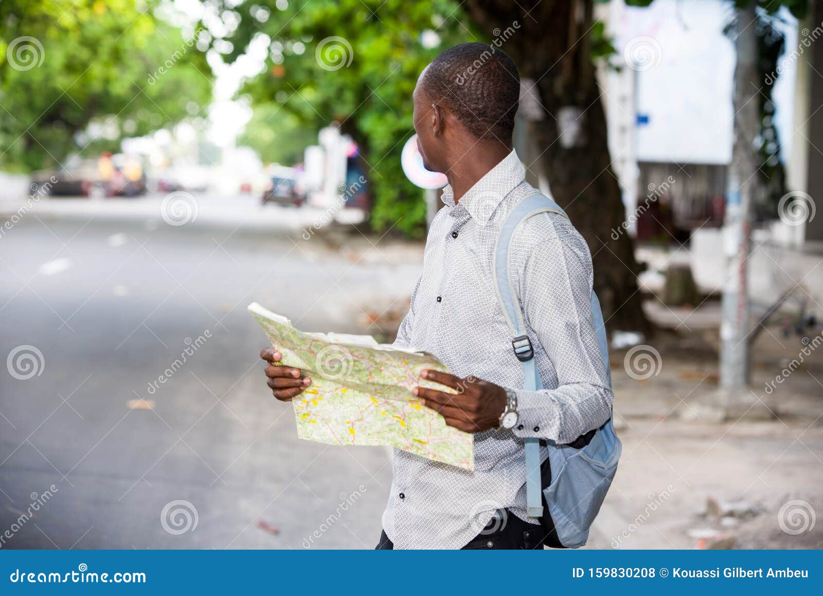 Portrait of Young Man with Map Stock Photo - Image of attractive ...