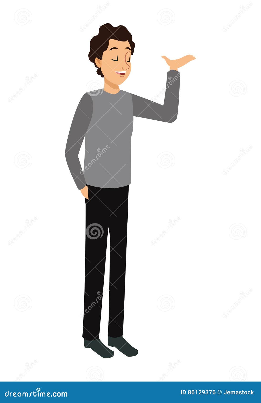 Young Man Standing Stylish Design Stock Vector - Illustration of side ...