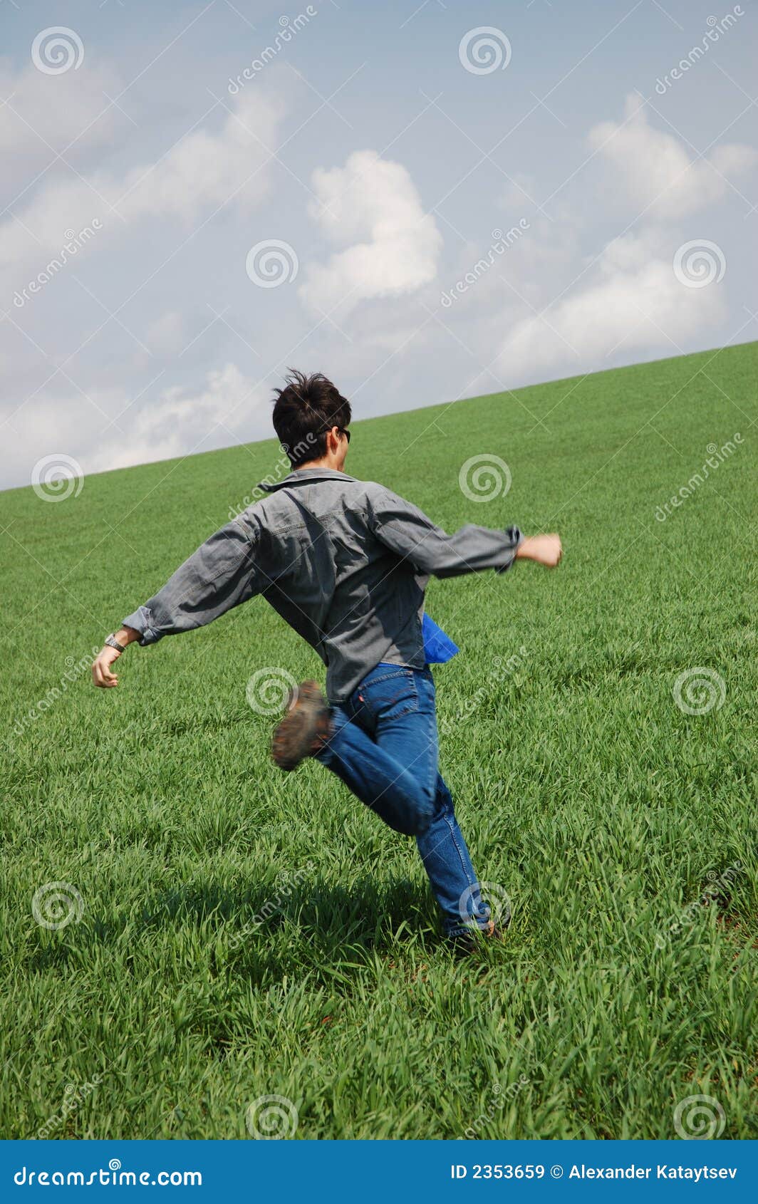 Young man start running stock image. Image of crazy, action - 2353659