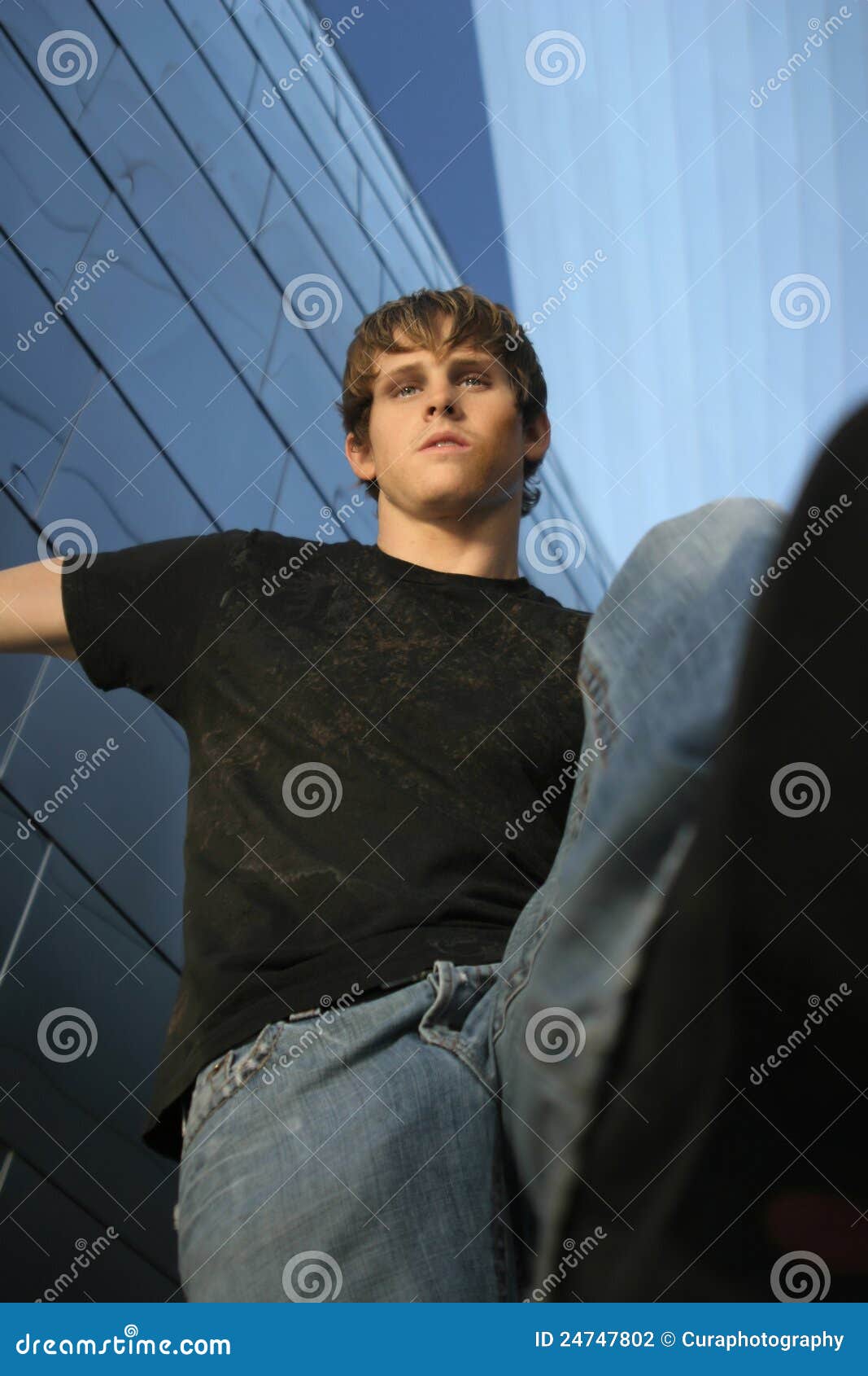 Young man stomping stock photo. Image of model, single - 24747802