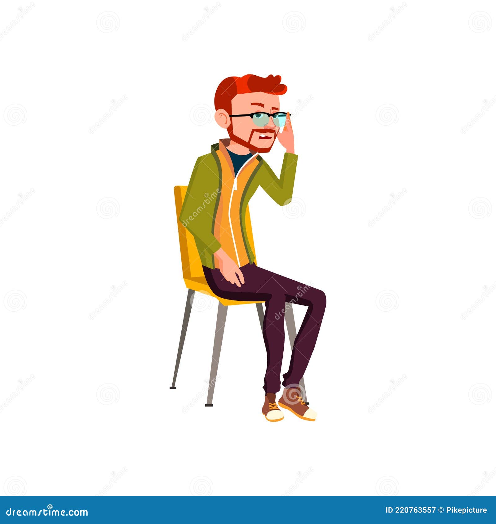 Young Man Student Answering on Exam Cartoon Vector Stock Vector ...