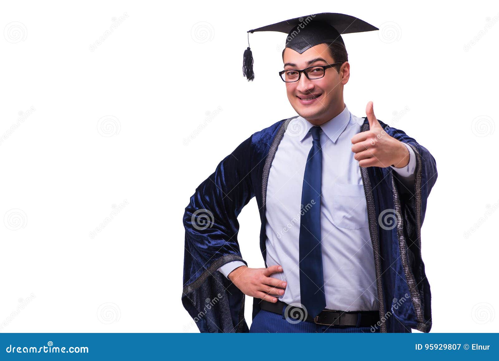 The Young Man Student Graduating Isolated on White Stock Image - Image ...