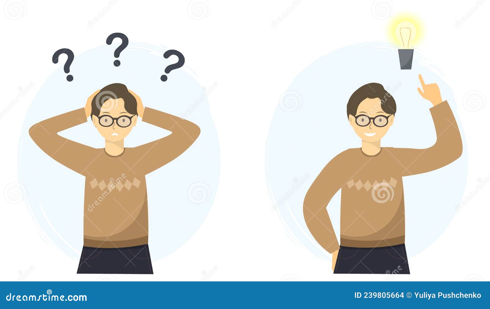 Finding Ideas Concept For Presentation Slide Template. Vector ...