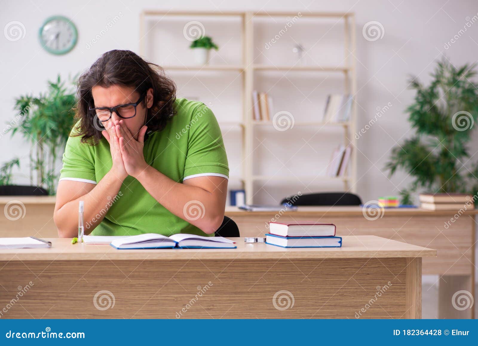 Young Man Student Studying at Home in Self-isolation Concept Stock ...