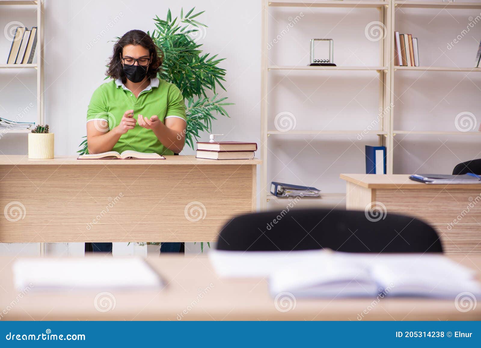 Young Man Student Studying at Home in Self-isolation Concept Stock ...