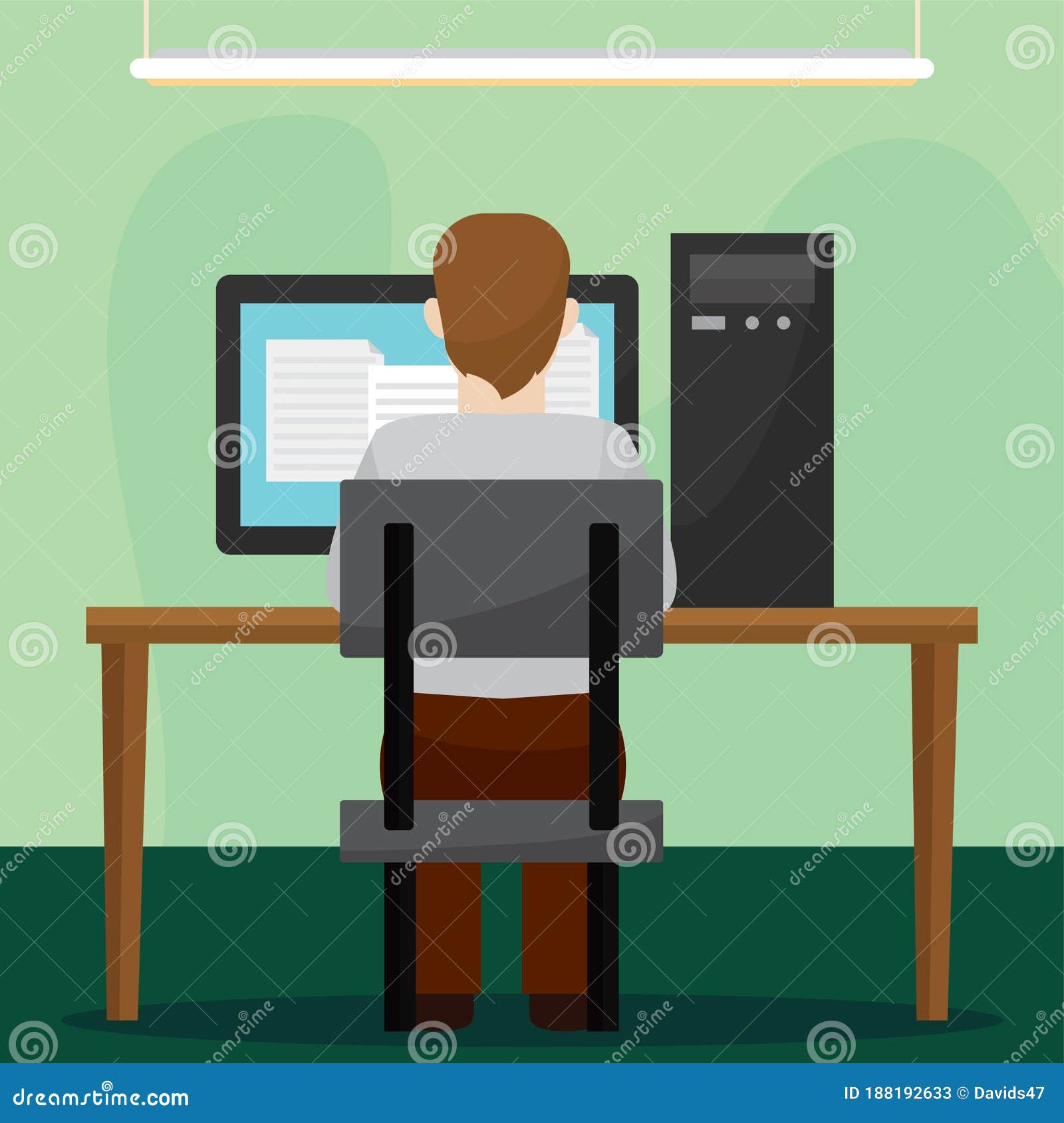 Young man studying stock vector. Illustration of clipart - 188192633