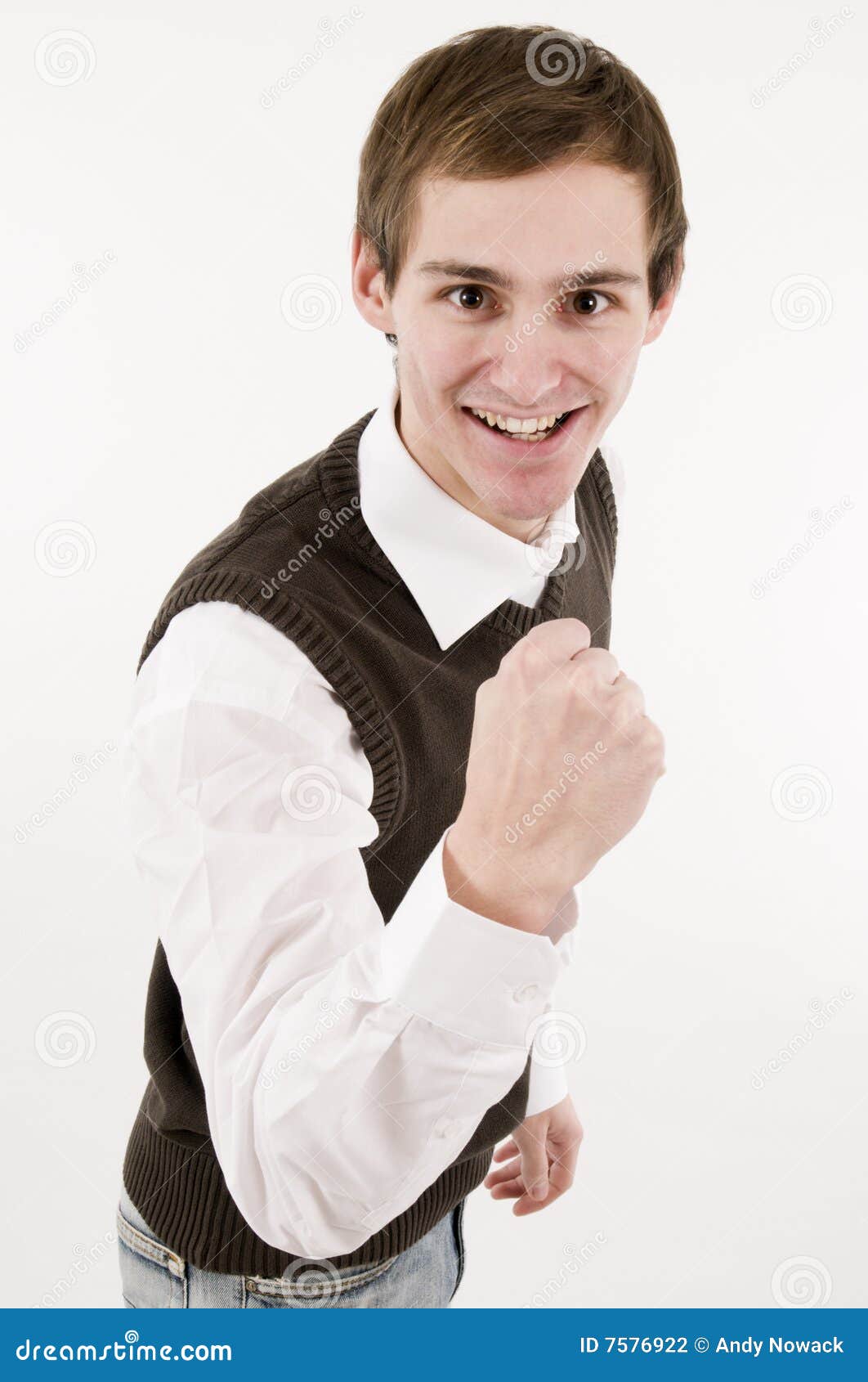 Young Man with Success Pose Stock Photo - Image of composition, grin ...