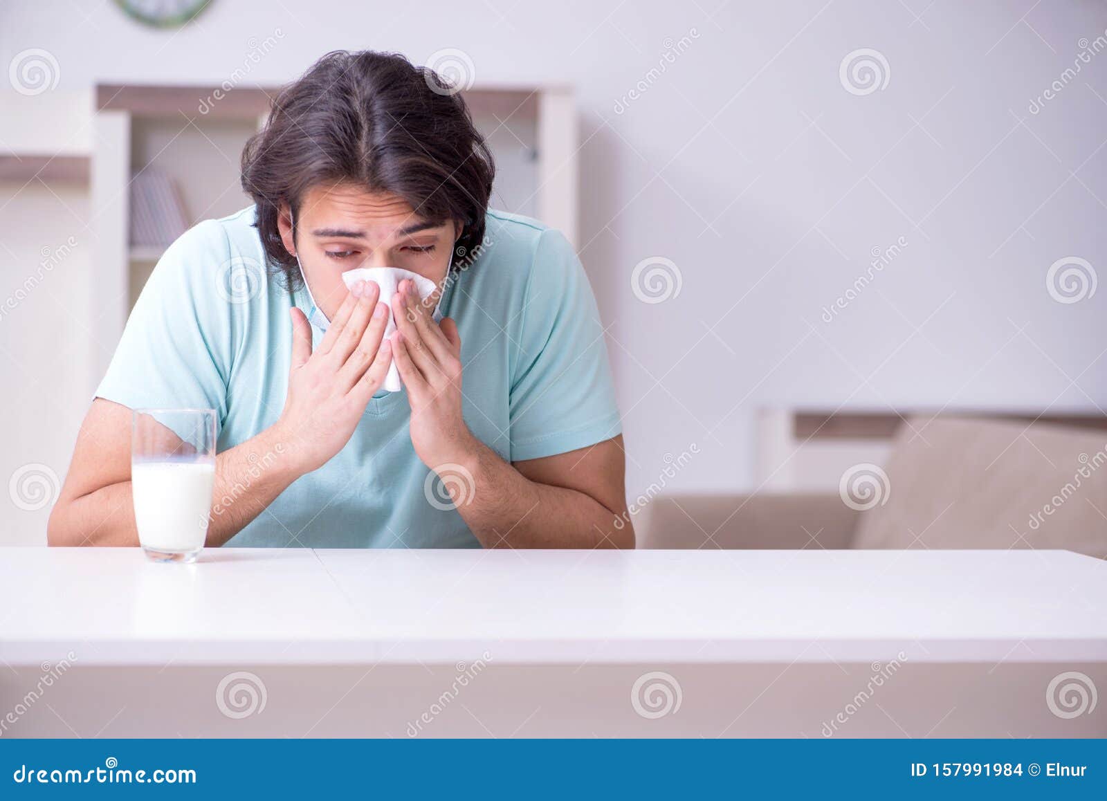 Young Man Suffering from Allergy Stock Photo - Image of healthy, eating ...