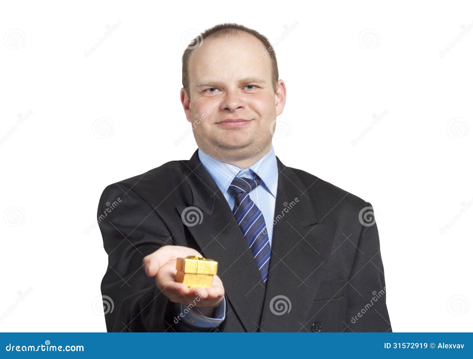 Young Man in a Suit Giving a Gift Stock Image - Image of attractive ...