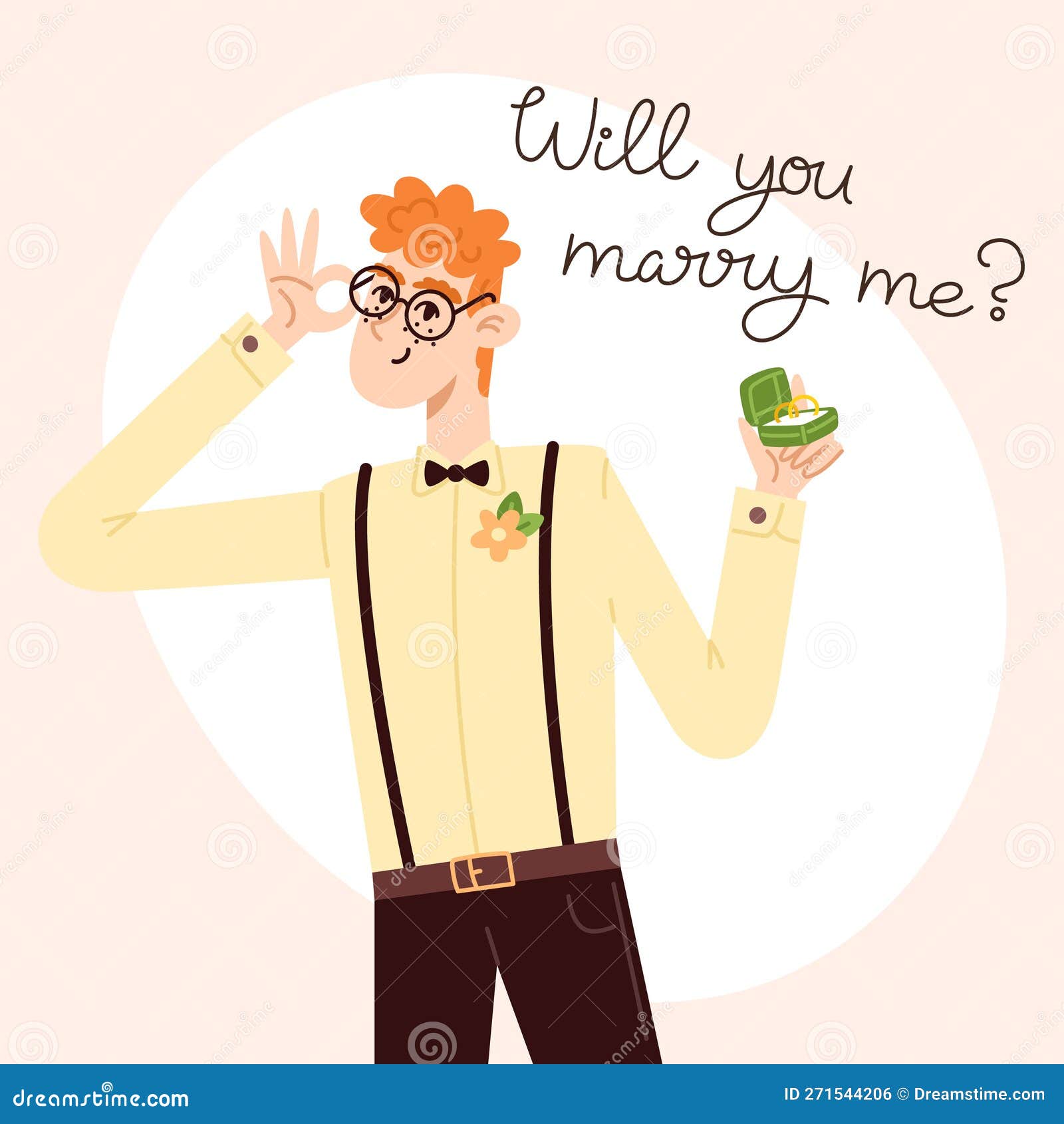 Wedding Proposal Cartoon Colored Clipart Vector Illustration ...