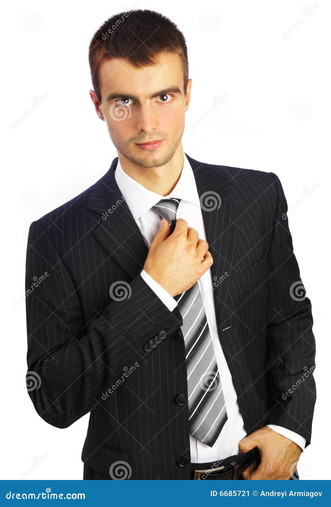Young Man in a Suit on a White Background Stock Image - Image of ...