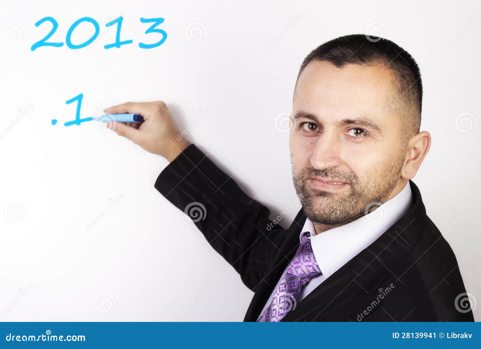 Young Man in a Suit Writing Stock Image - Image of look, shirt: 28139941