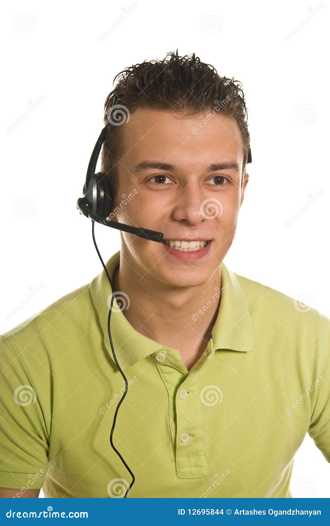 The Young Man from a Support Service Stock Photo - Image of caucasian ...