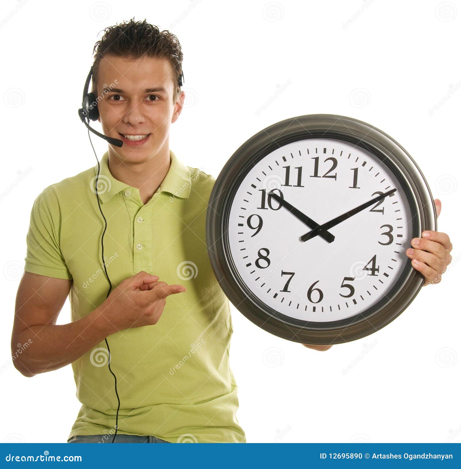 The Young Man from a Support Service Stock Photo - Image of hand, phone ...