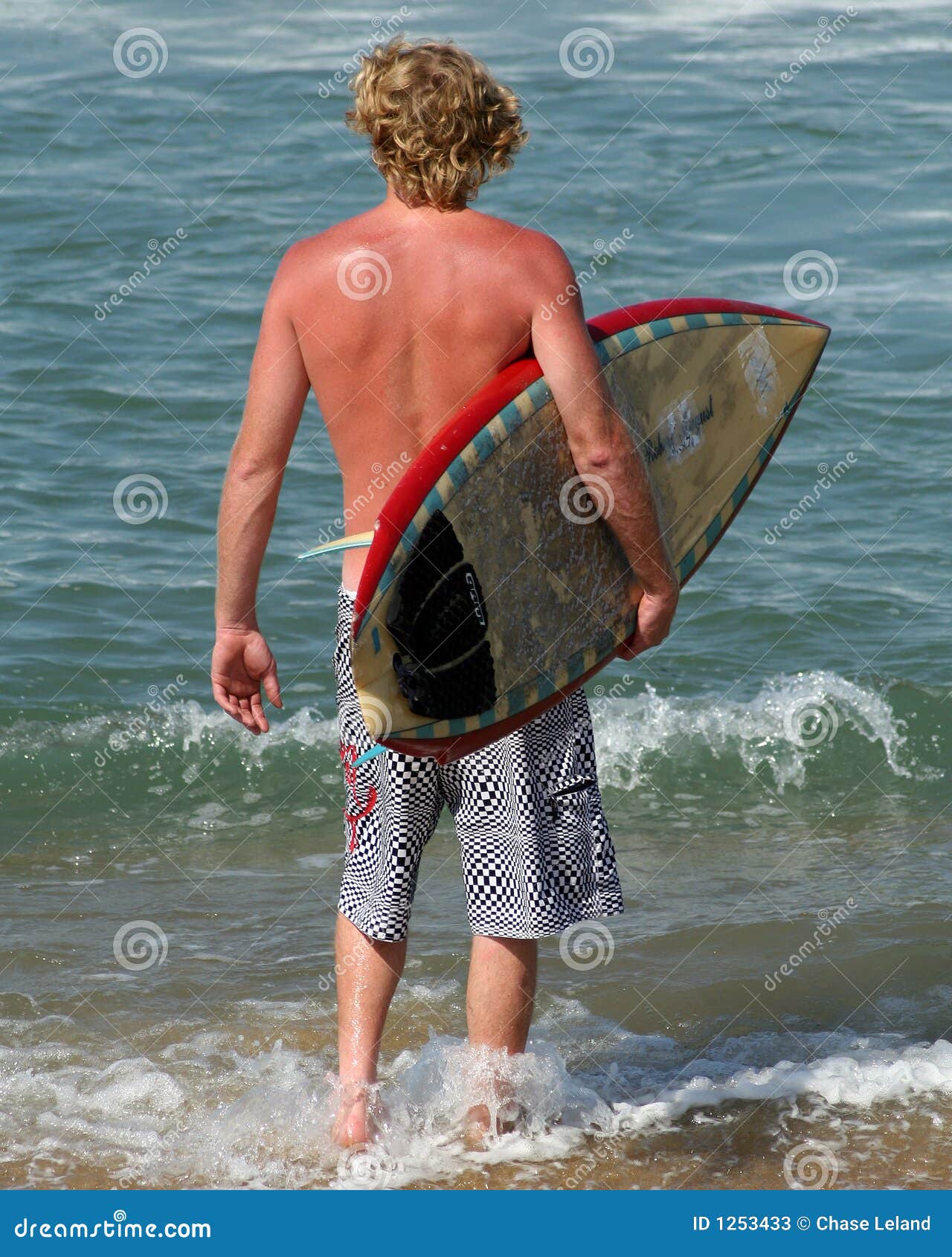 Young man with surfboard stock image. Image of outside - 1253433