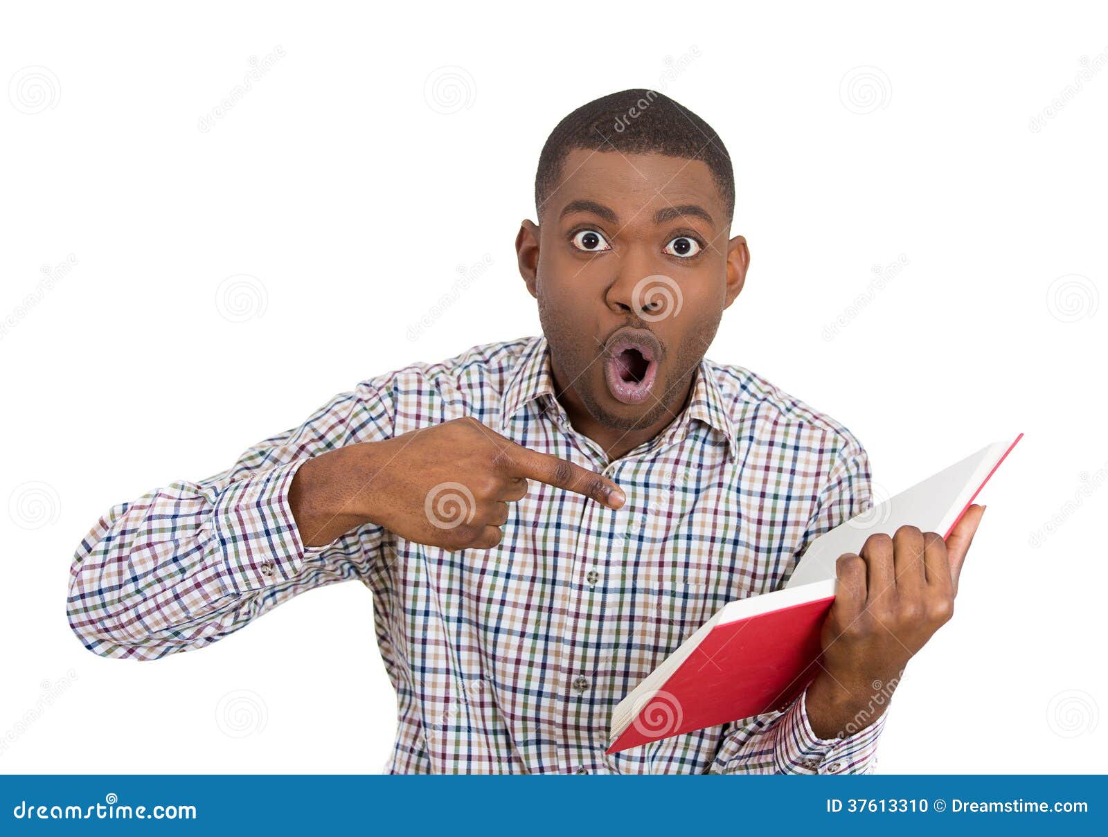 Young Man Surprised At What He Reads Stock Photo - Image of news, juicy ...