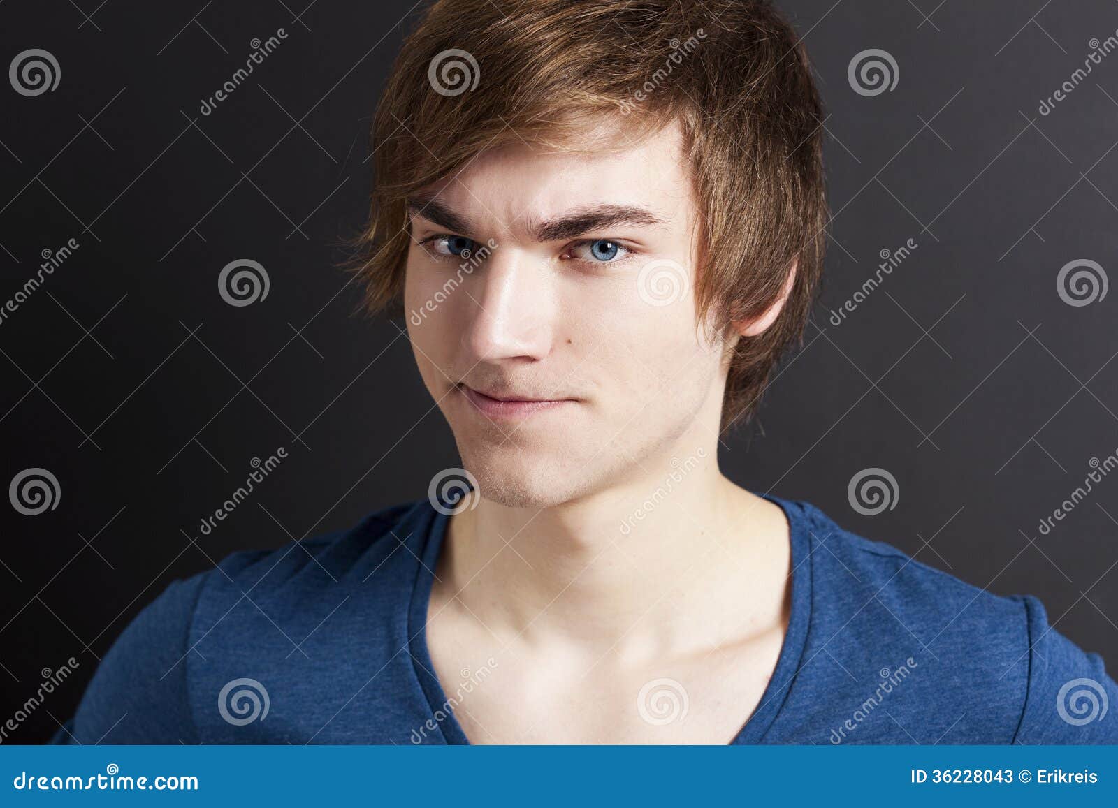 Young Man with a Suspicious Face Stock Image - Image of dude, emotion ...