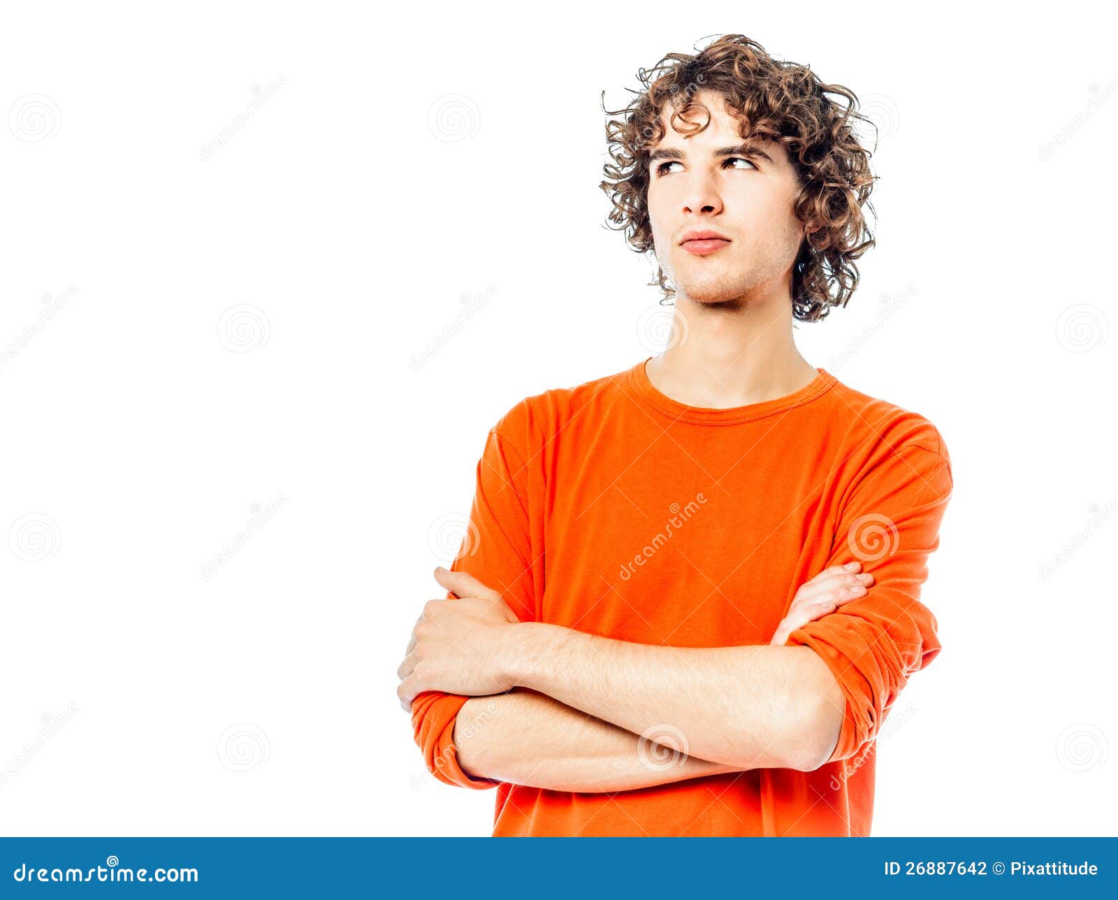 Young Man Suspicious Looking Up Portrait Royalty-Free Stock Image ...