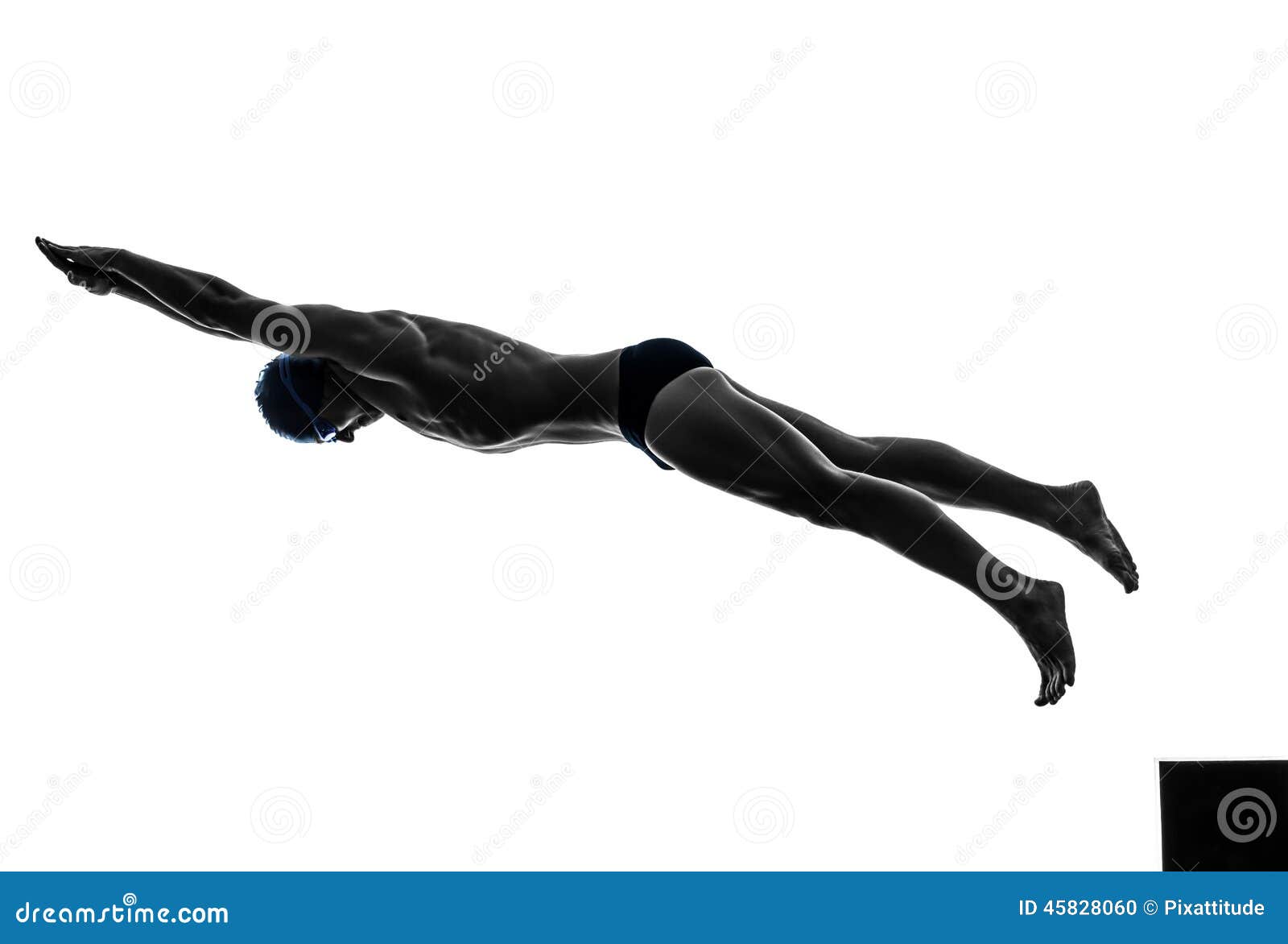 Young Man Swimmer Swimming Silhouette Stock Photo - Image of isolated ...