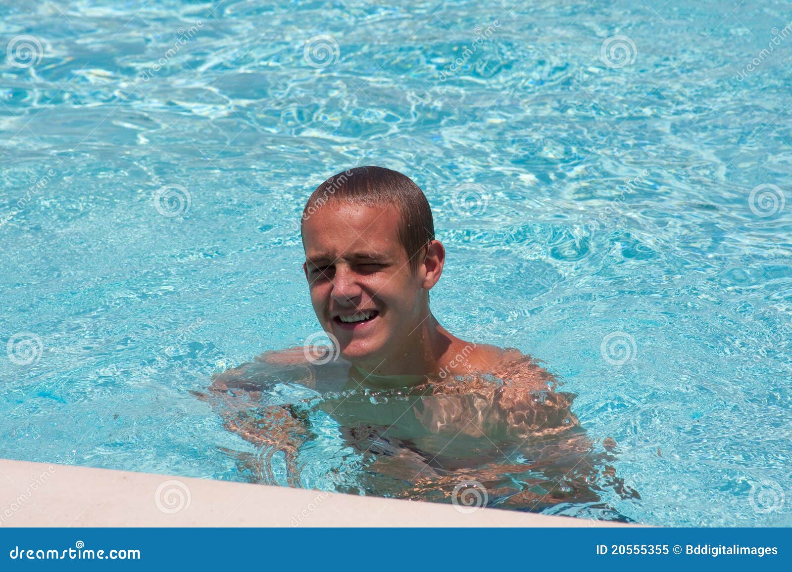 Young Man in the Swimming Pool Stock Image - Image of vacation, male ...