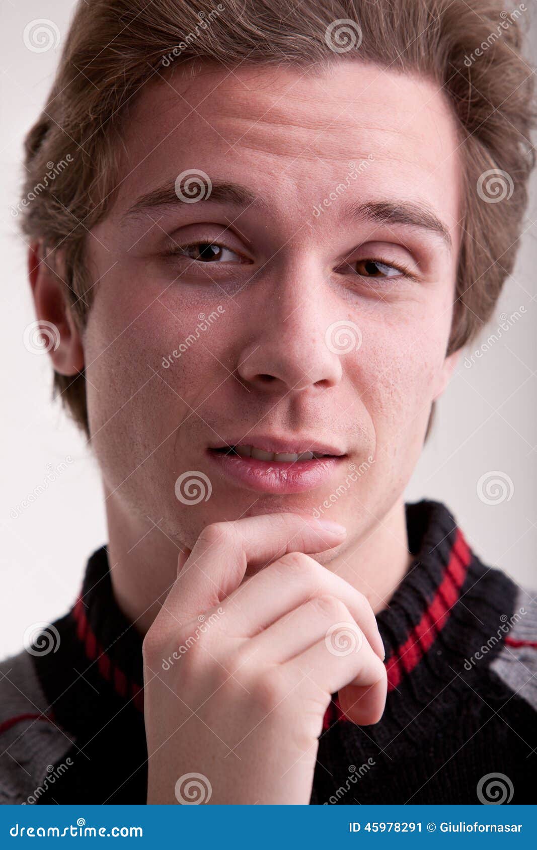 Young Man with Symbolic Expression Stock Image - Image of questioning ...