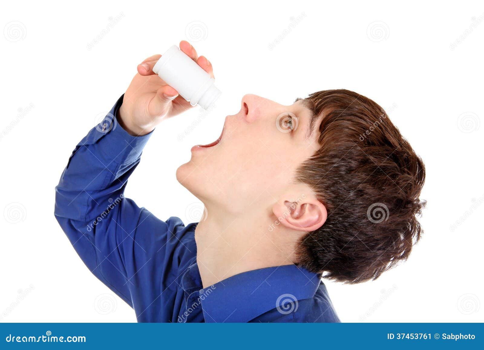 Young Man take a Cure stock image. Image of drink, aspirin - 37453761