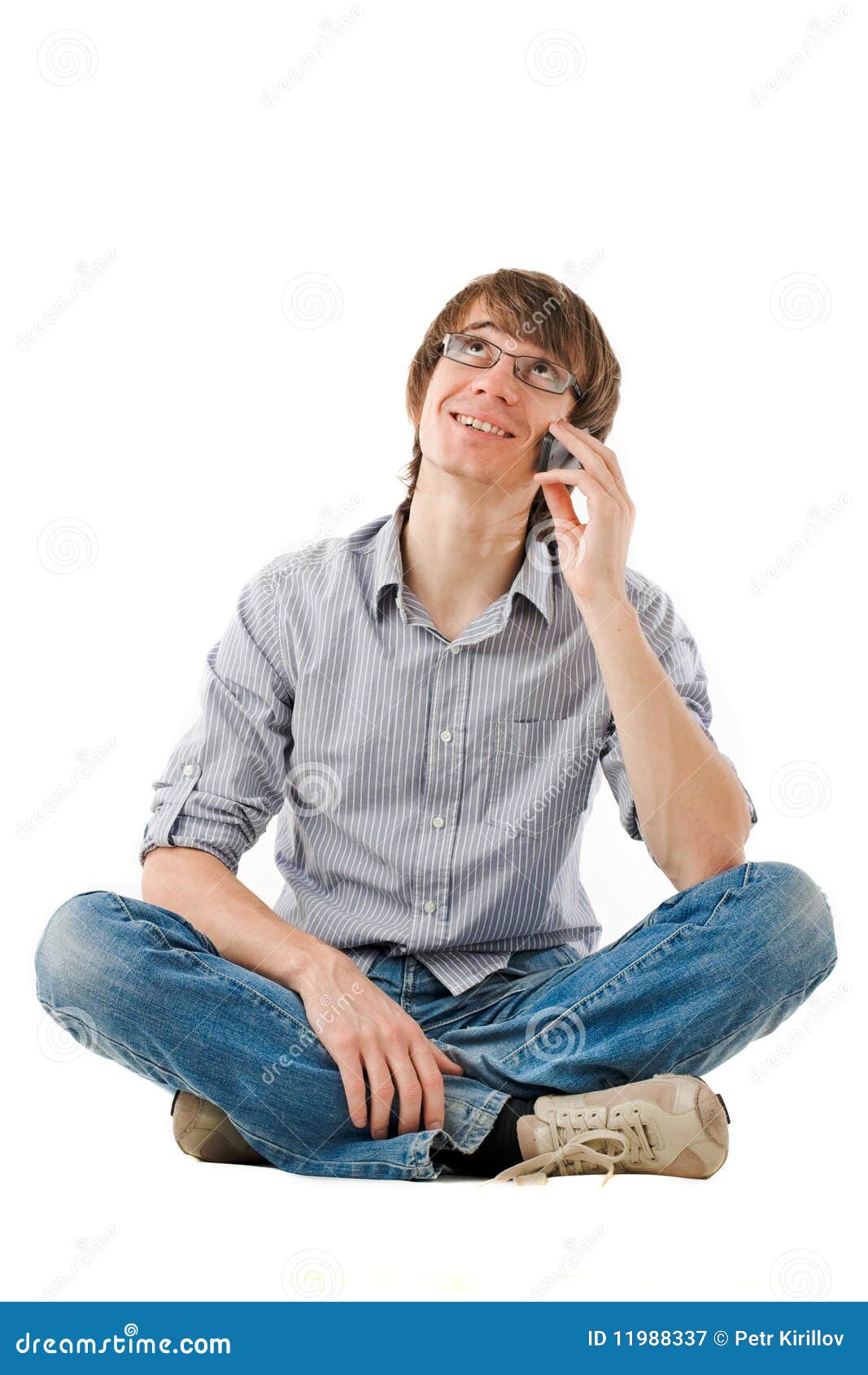 Young Man Talking by Mobile Phone Stock Image - Image of caucasian ...