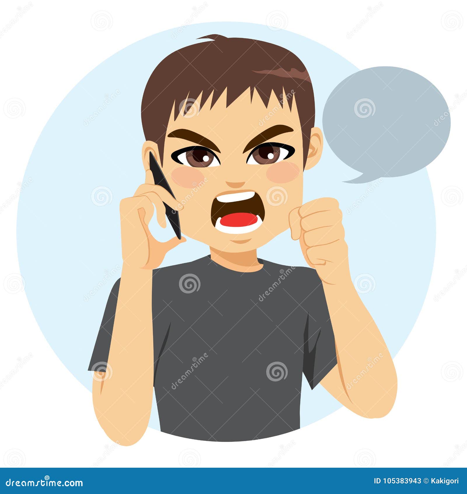 Angry Man Phone stock vector. Illustration of caucasian - 105383943
