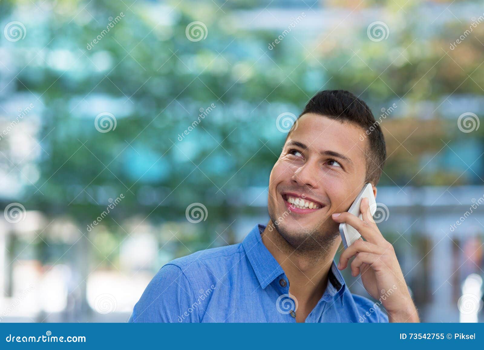 Young Man Talking on Smartphone Stock Image - Image of satisfaction ...
