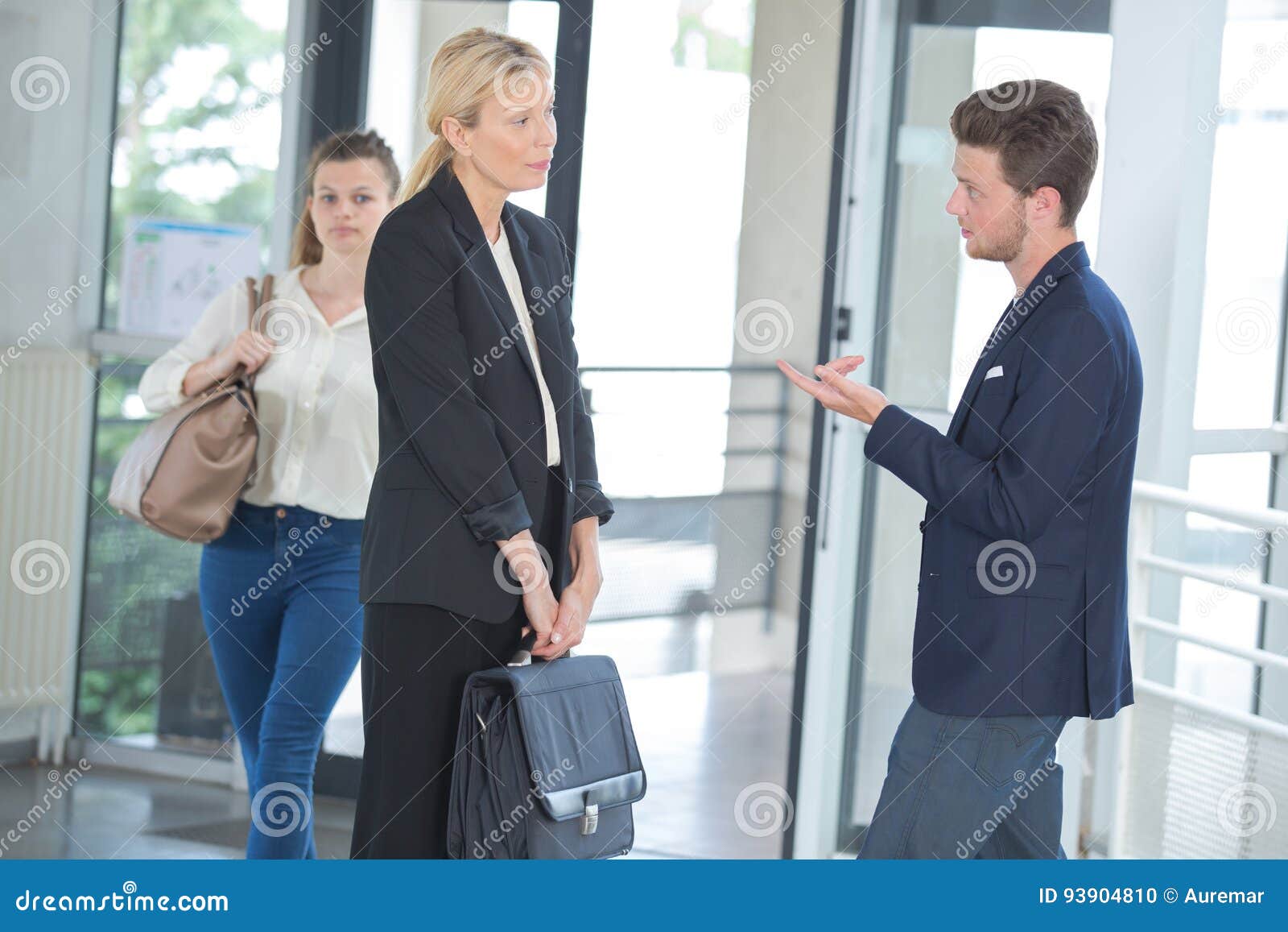 Young Man Talking To Manager after Interview Stock Photo - Image of ...