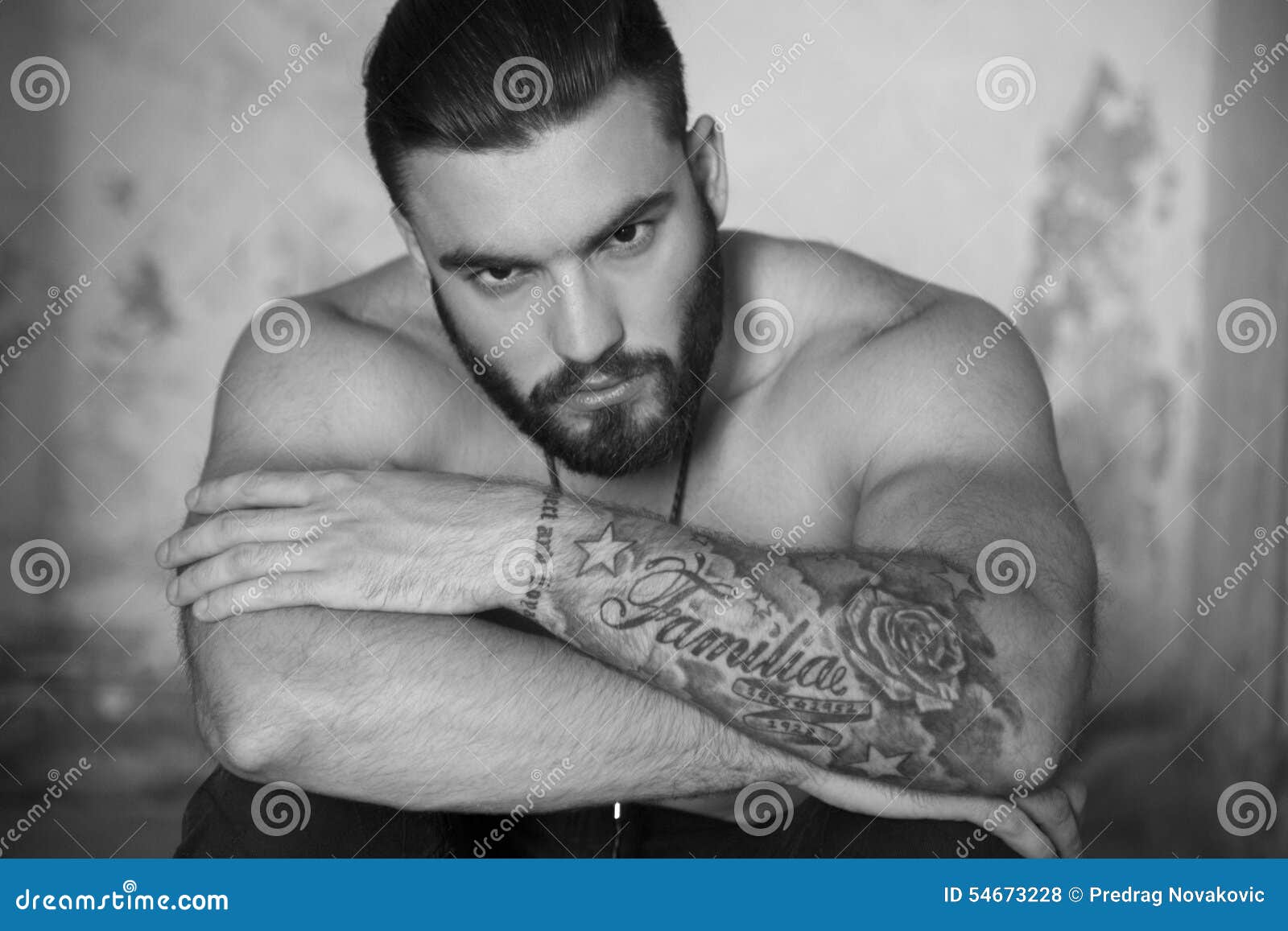 Young man with tattoos stock photo. Image of young, friendship - 54673228
