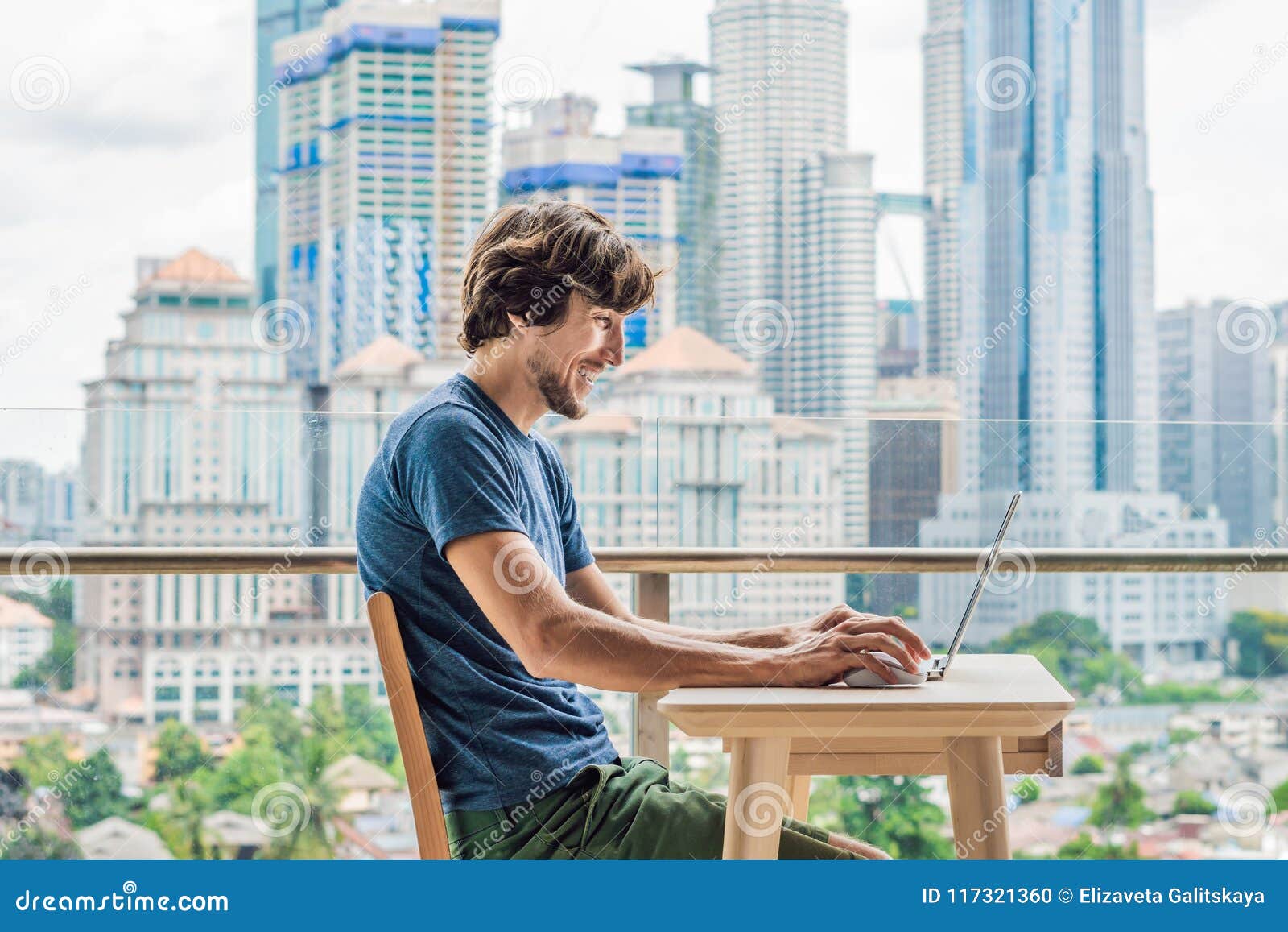 Young Man Teaches a Foreign Language or Learns a Foreign Language on ...