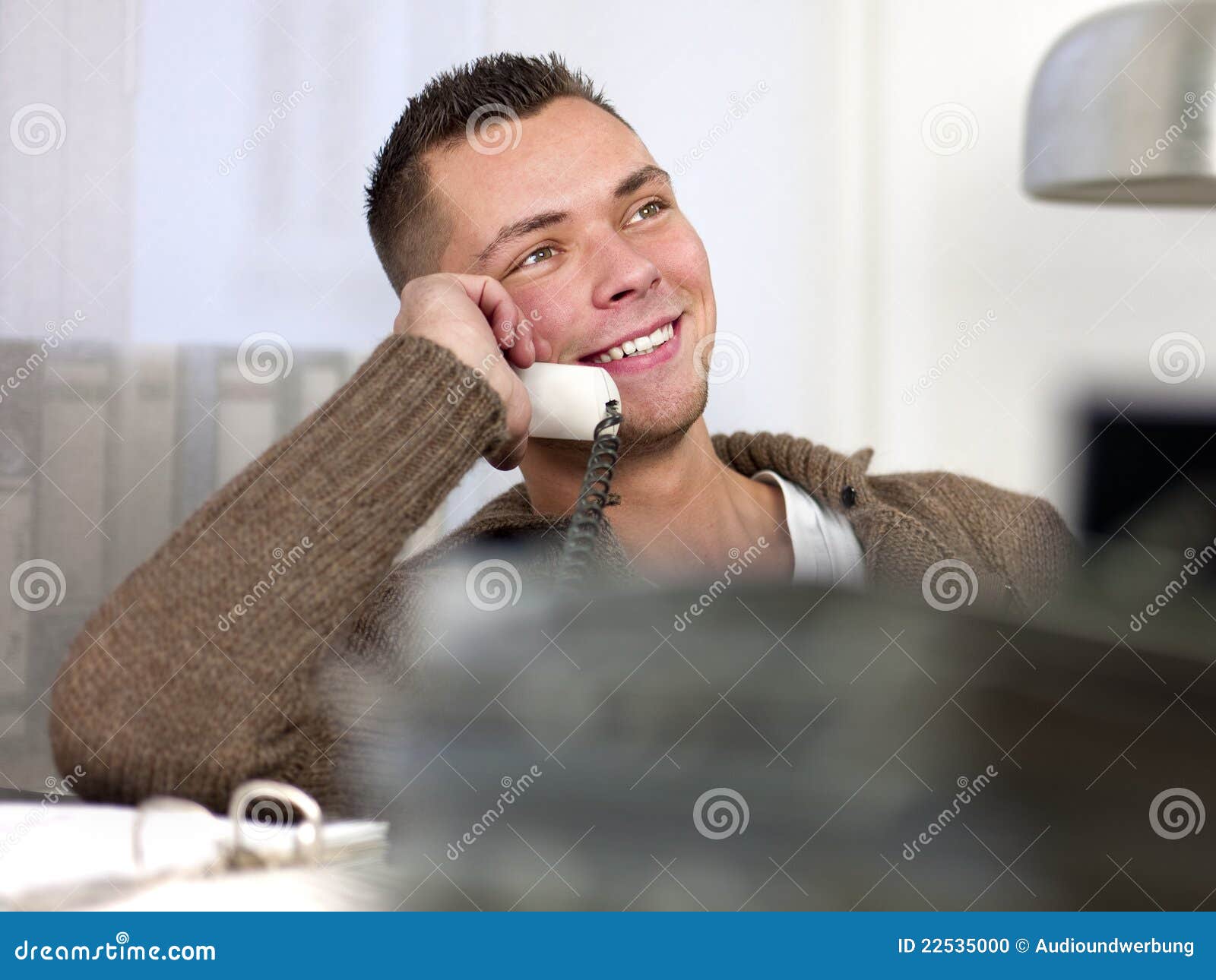 Young Man with Telephone stock photo. Image of twenties - 22535000