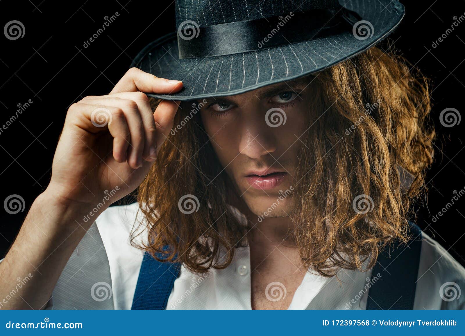 Young Man Tense Face. Close Up Portrait Handsome Young Man with Serious ...