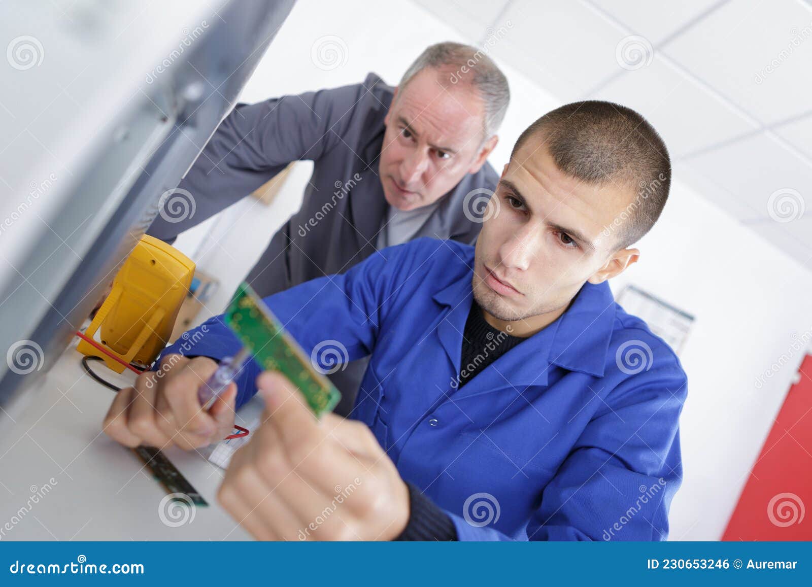 Young Man Testing Computer Component Stock Photo - Image of technology ...