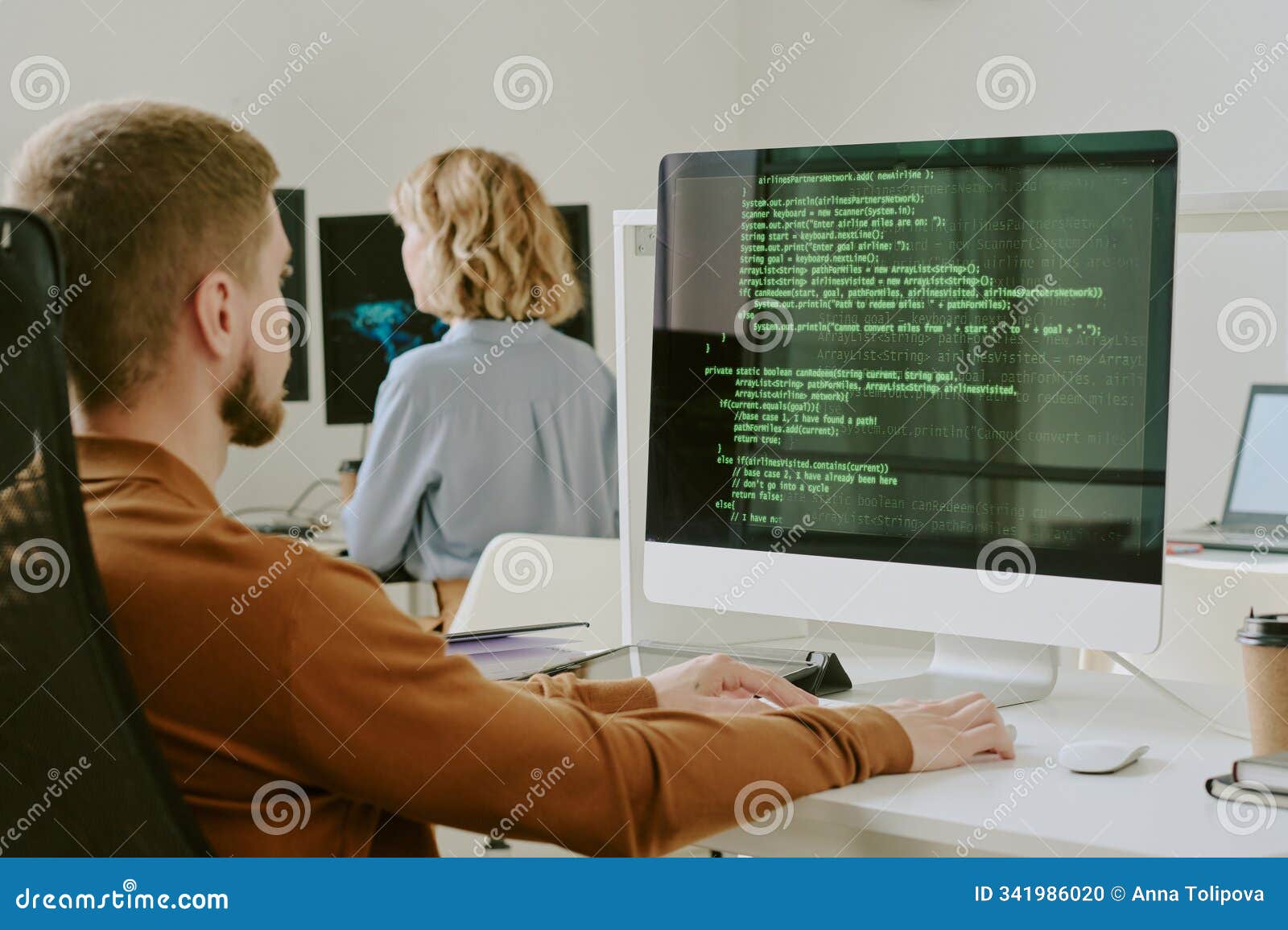 Young Man Testing Cybersecurity System at Work Stock Photo - Image of ...