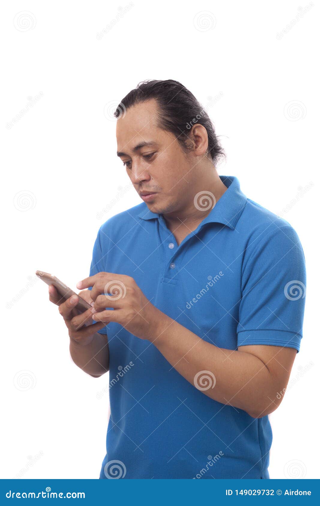 Young Man Texting Reading Chatting on His Phone Stock Photo - Image of ...