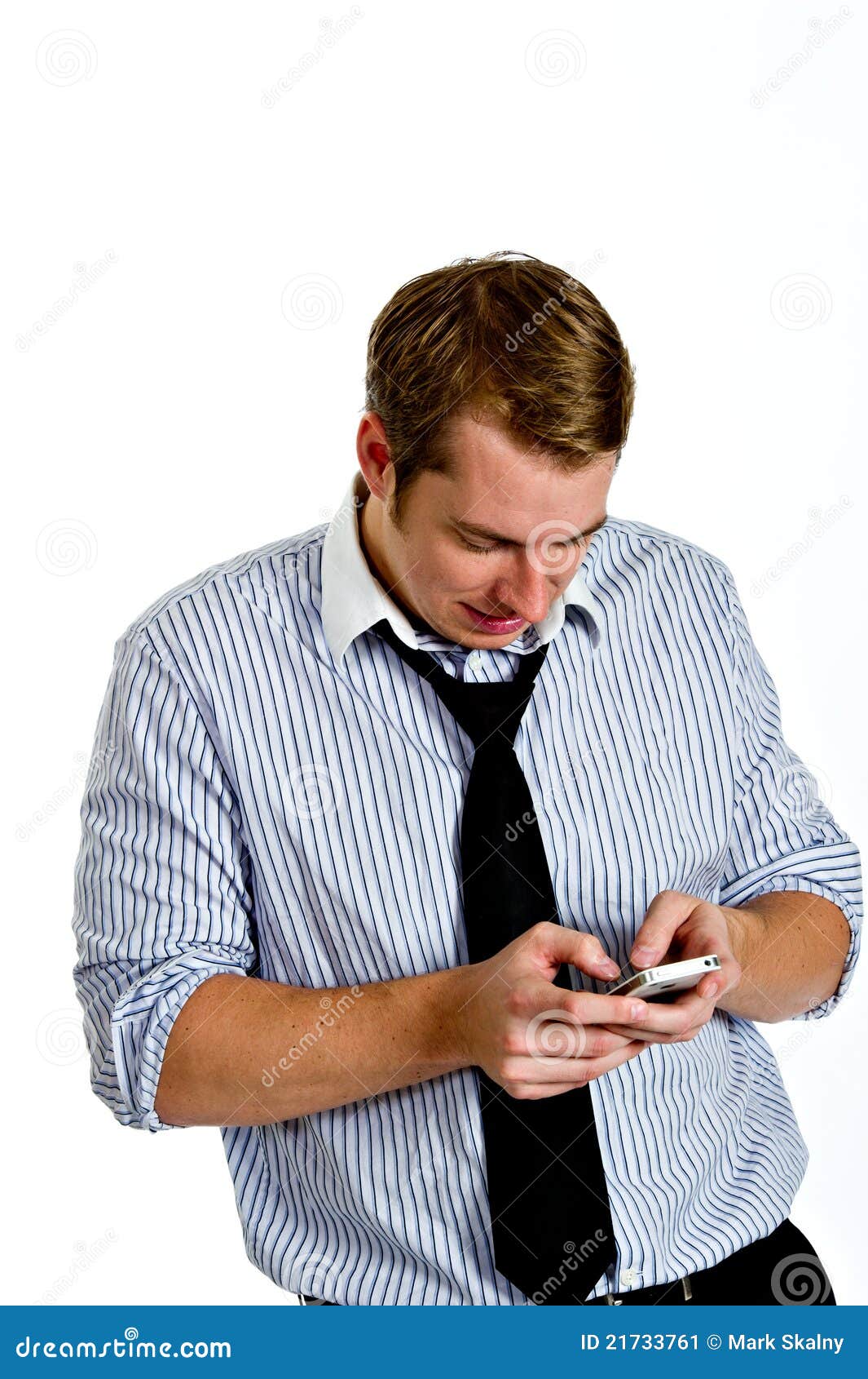 Young Man Texting with Smart Phone Stock Image - Image of phone ...