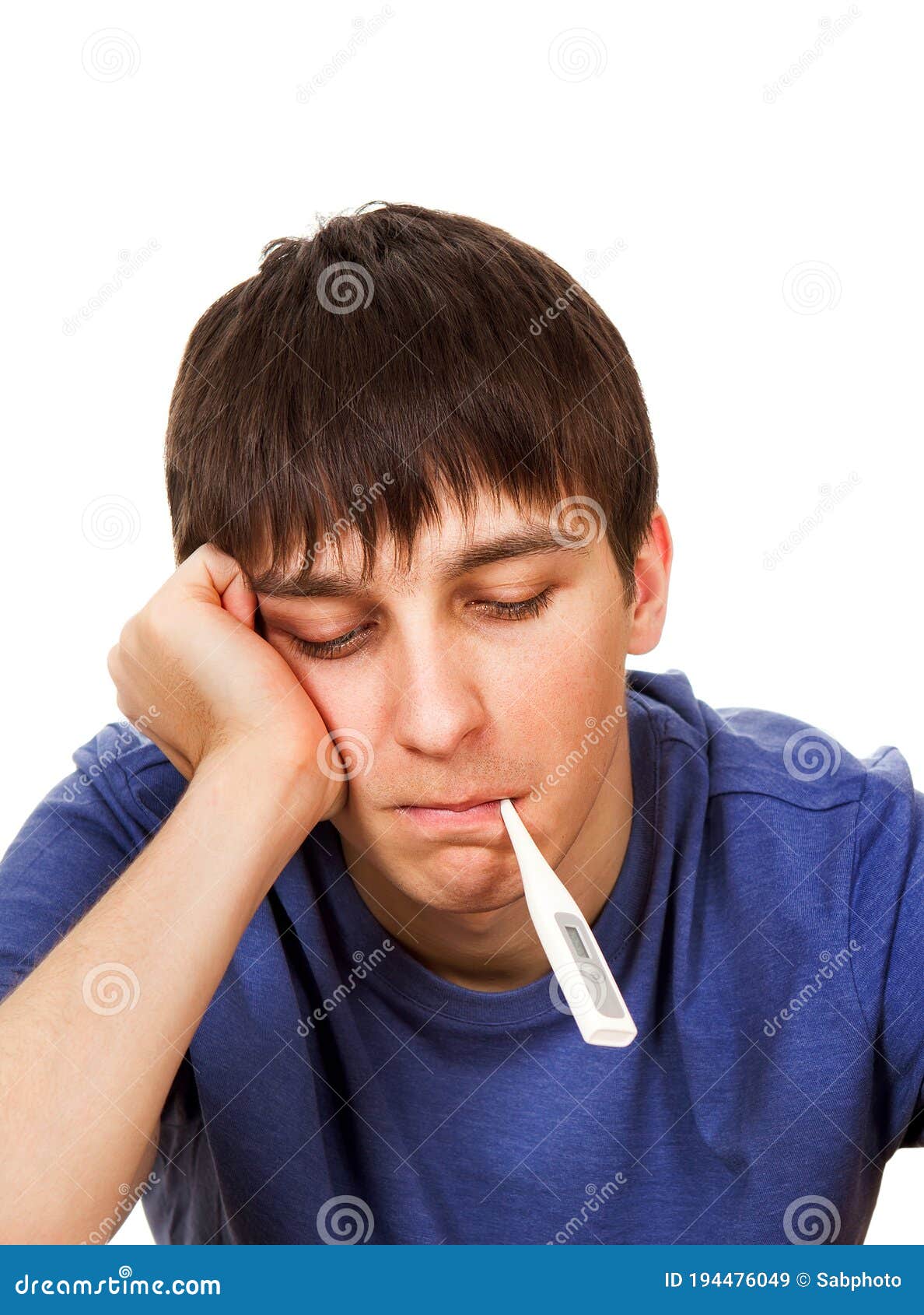 Young Man with a Thermometer Stock Image - Image of closeup, caucasian ...