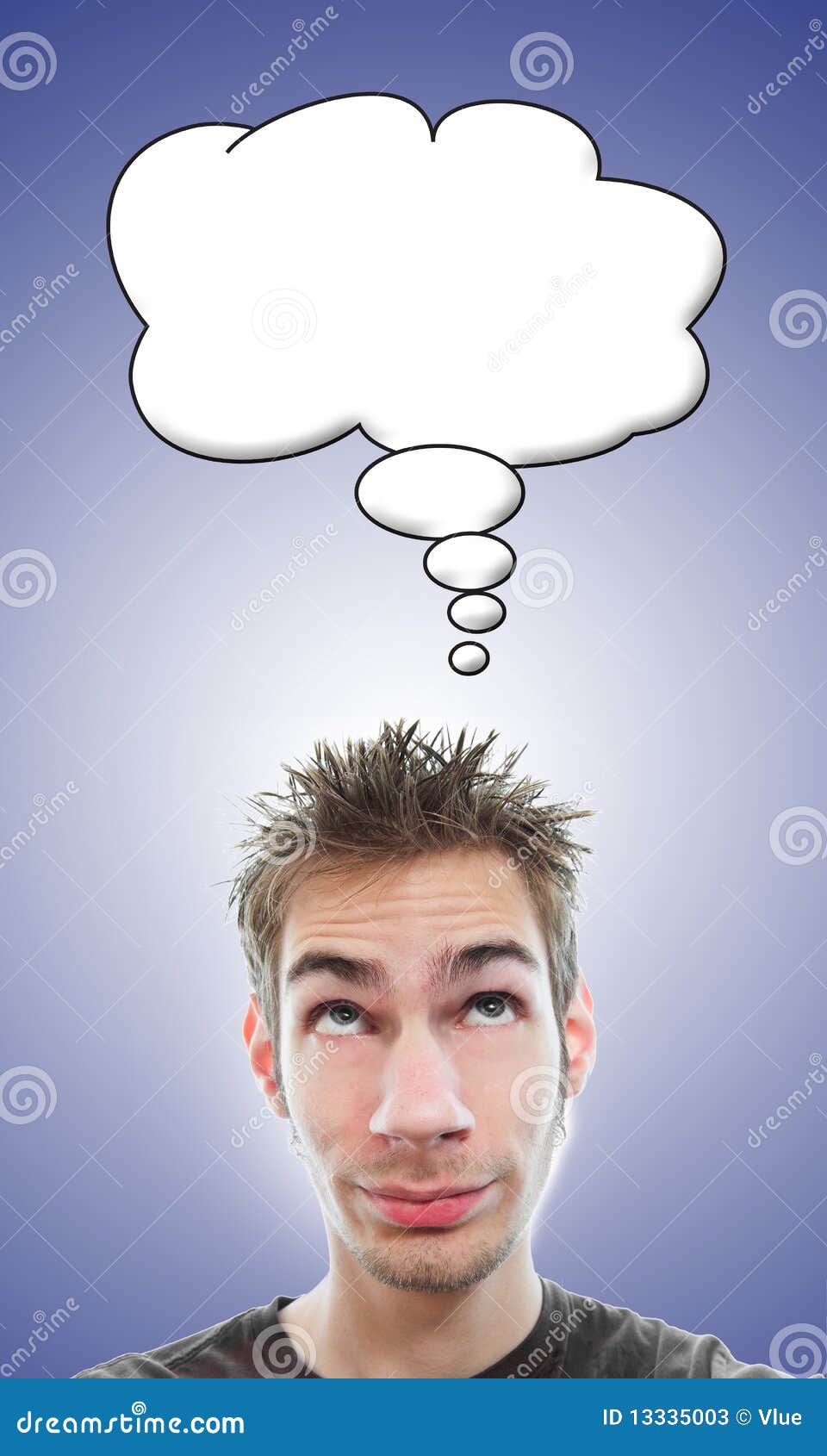 Young Man with Think Bubble Stock Illustration - Illustration of blank ...