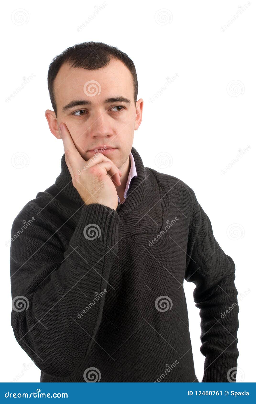Young Man Thinking stock image. Image of isolated, contemplating - 12460761