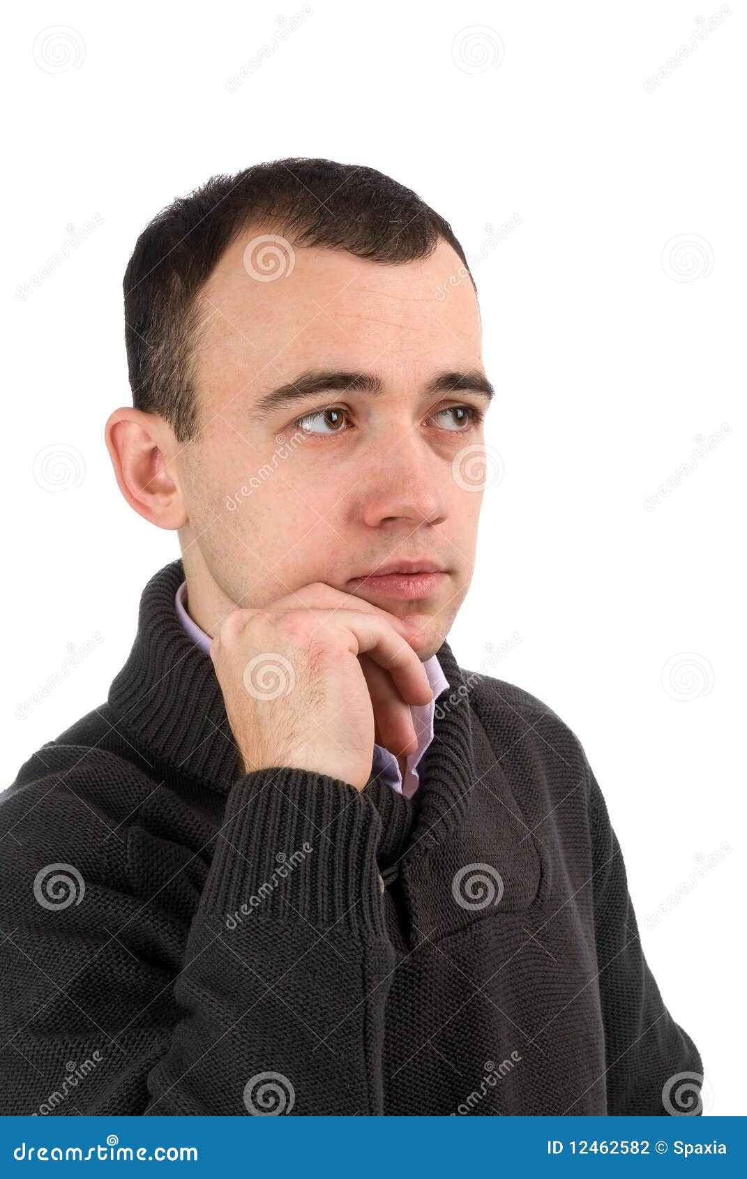 Young Man Thinking stock photo. Image of teenager, contemplating - 12462582