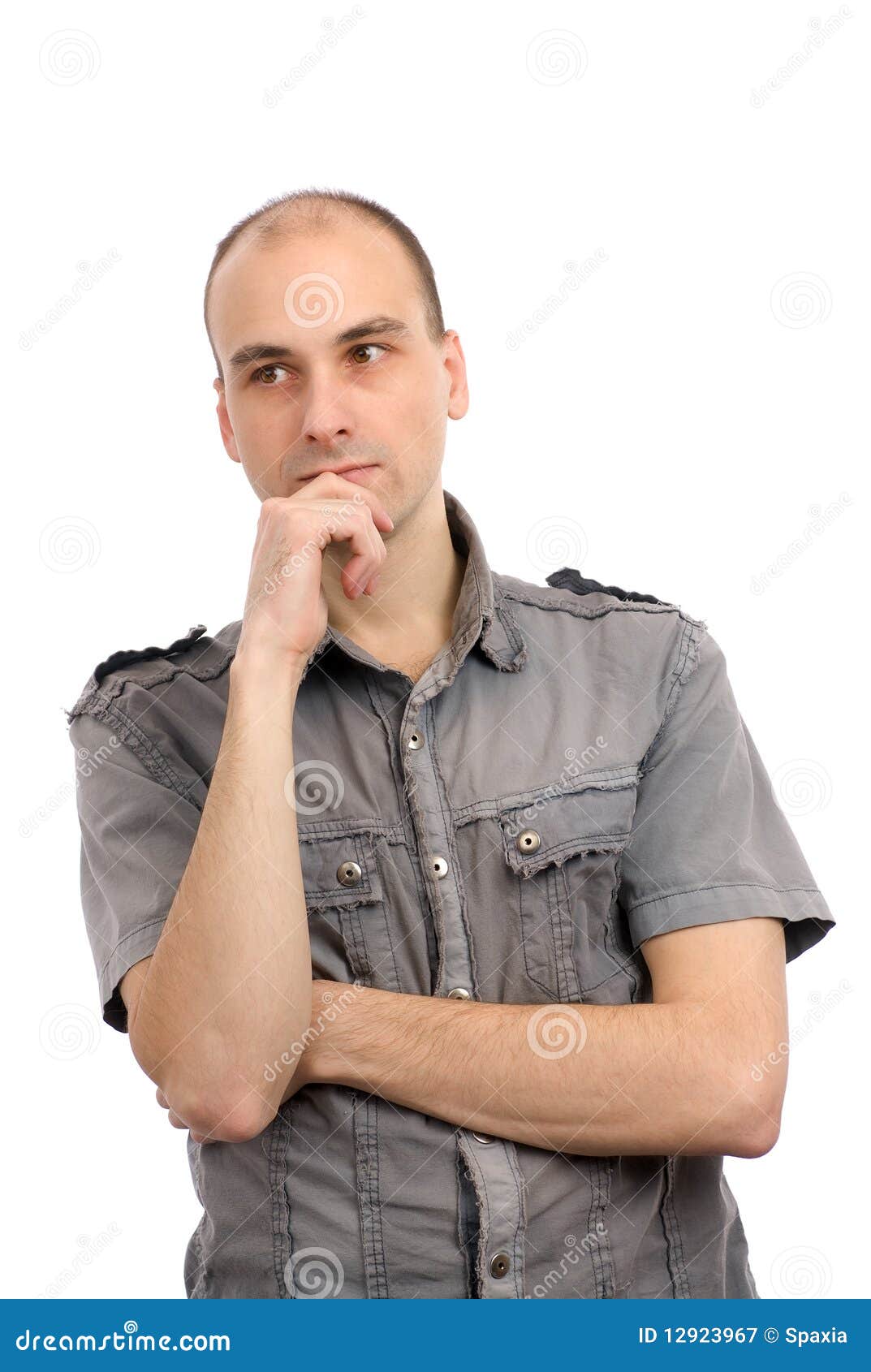 Young man thinking stock image. Image of face, good, smart - 12923967